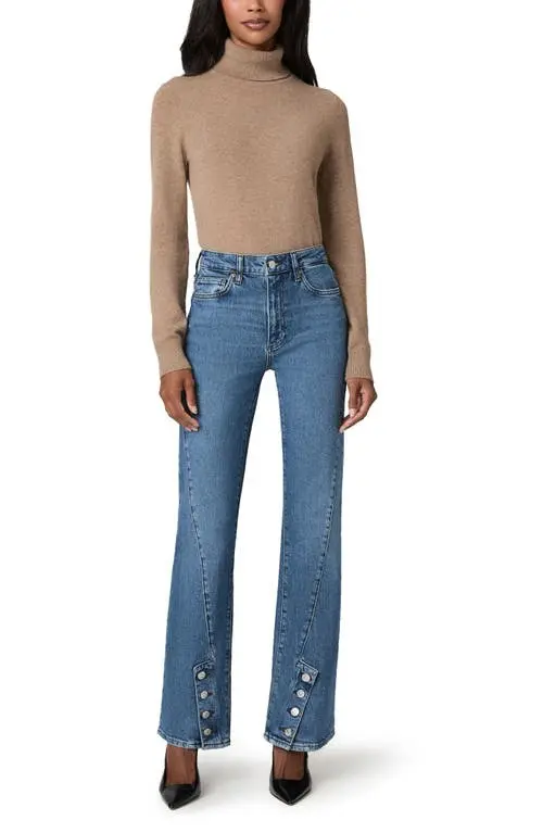 Paige Stevie Twisted Seam Button High Waist Bootcut Jeans