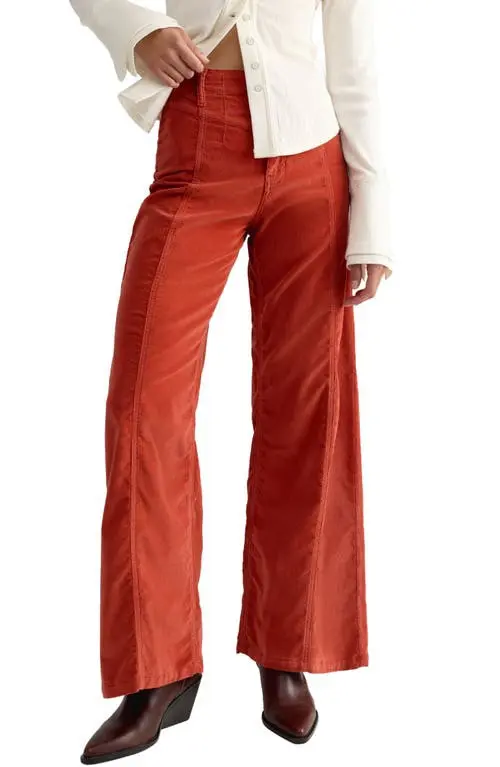 Free People Libre High Waist Wide Leg Corduroy Pants - Bossa Nova