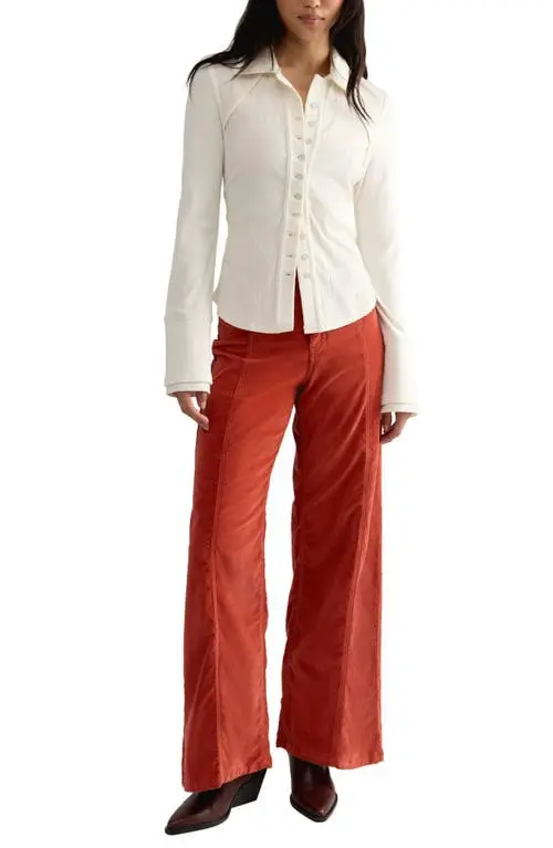 Free People Libre High Waist Wide Leg Corduroy Pants - Bossa Nova