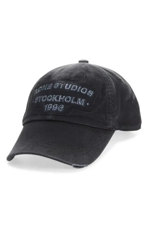 Acne Studios Cuddy Logo Sunkissed Organic Cotton Twill Adjustable Baseball Cap - Black