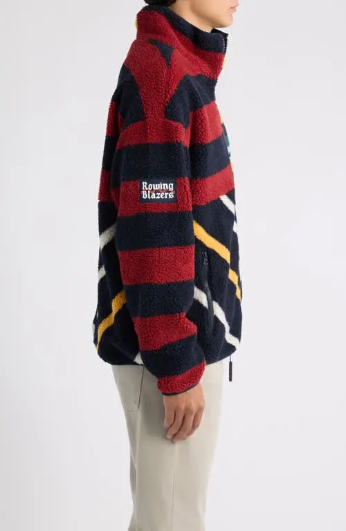 ROWING BLAZERS Mixed Stripe High Pile Fleece Jacket