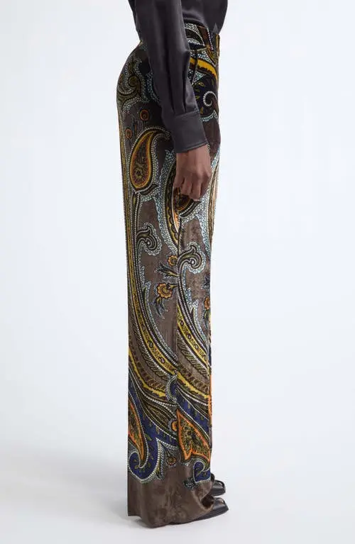 Etro Paisley Straight Leg Trousers - Printed Brown Base