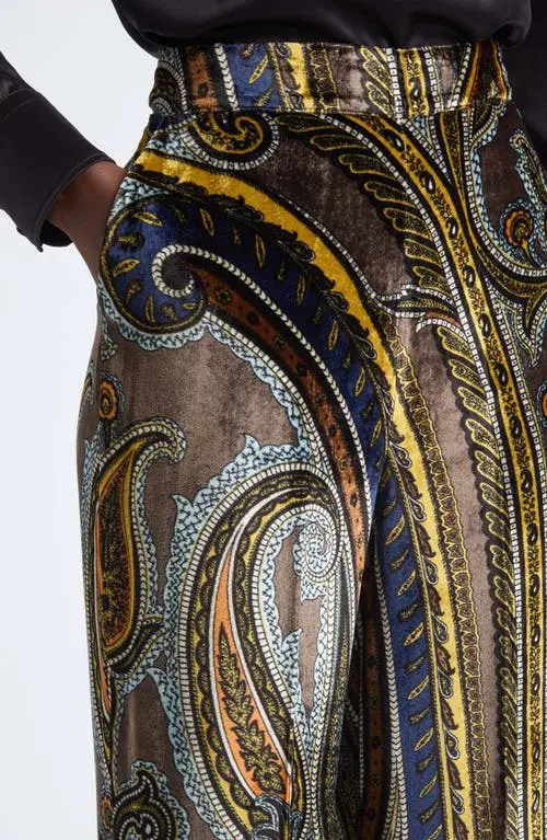 Etro Paisley Straight Leg Trousers - Printed Brown Base