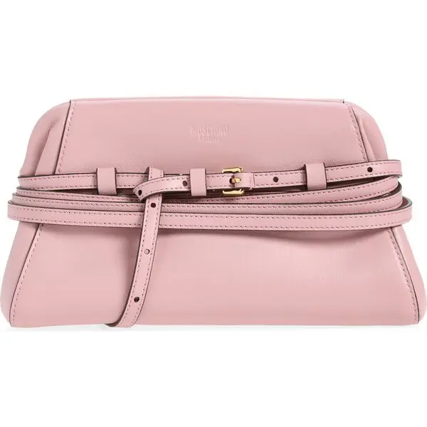 Moschino Tie Me Leather Clutch - Pink