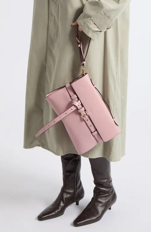 Moschino Tie Me Leather Clutch