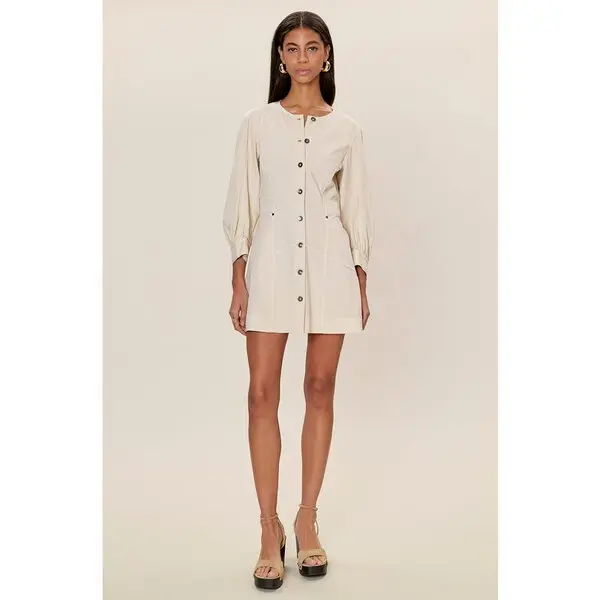 Rebecca Taylor Remi Garment Dyed Dress - Ecru