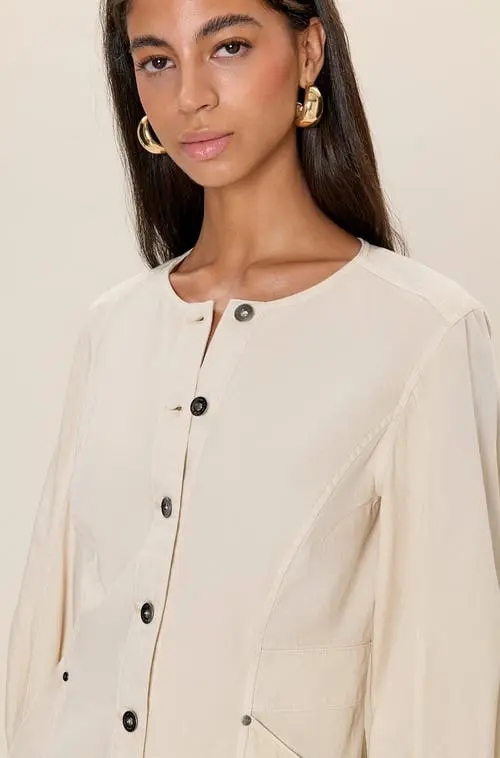 Rebecca Taylor Remi Garment Dyed Dress - Ecru