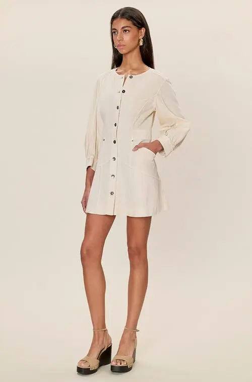 Rebecca Taylor Remi Garment Dyed Dress - Ecru