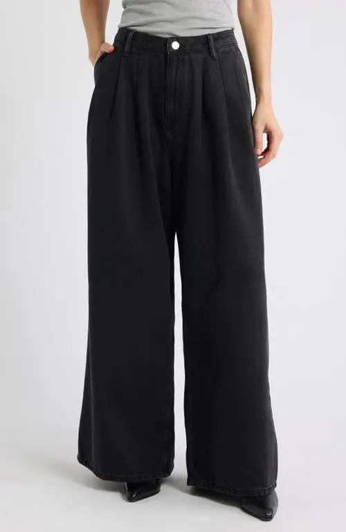 ALLSAINTS Axis Pleated Wide Leg Jeans - Black