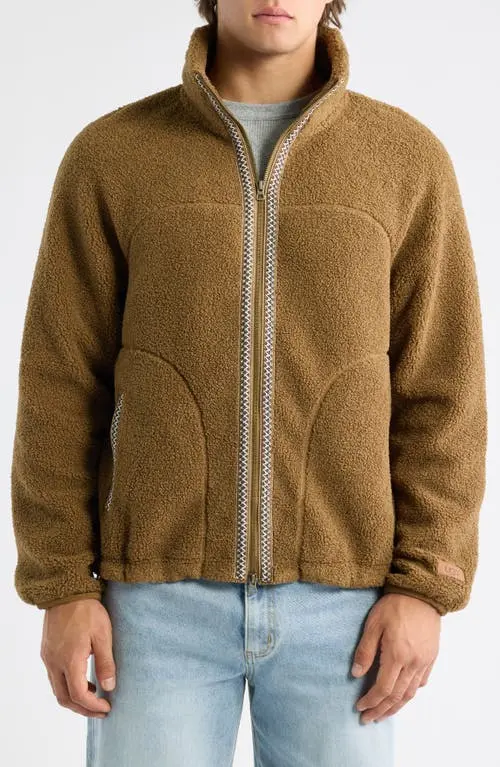 UGG Uggbraid Full Zip Fleece Jacket - Coffee Grounds