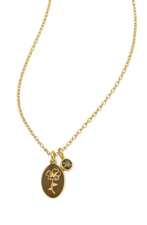 Argento Vivo Birthstone Charm Necklace - Gold/aug
