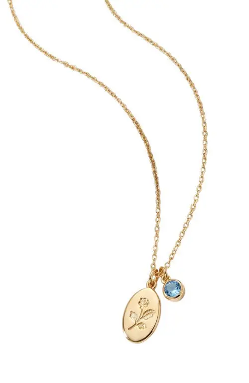 Argento Vivo Birthstone Charm Necklace - Gold/dec