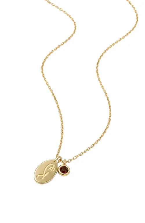 Argento Vivo Birthstone Charm Necklace - Gold/jan