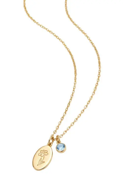 Argento Vivo Birthstone Charm Necklace - Gold/mar