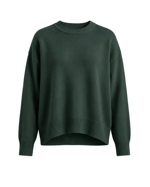 CARTOLINA Caden Scallop Trim Cashmere Sweater - Spruce