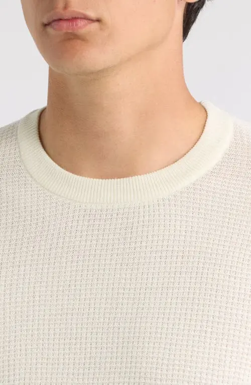 BOSS Ludino Waffle Wool Blend Crewneck Sweater - Soft Crme
