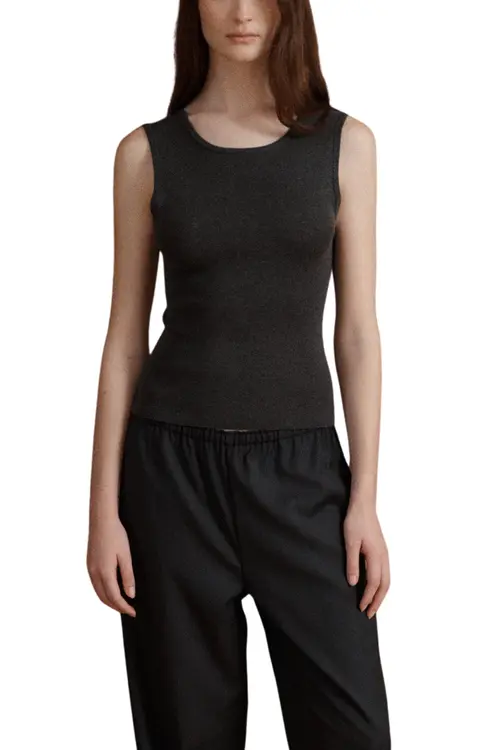 VIR VITA Iris Scoop Back Tank - Anthracite