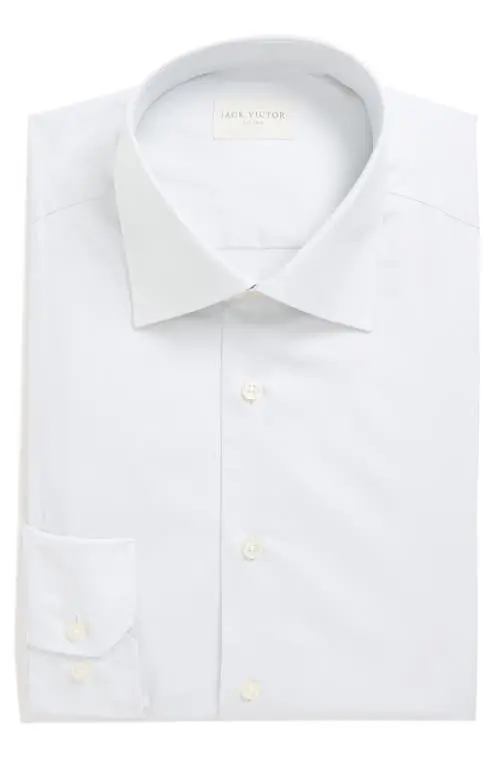 JACK VICTOR Dream Cotton Stretch Twill Dress Shirt - Grey