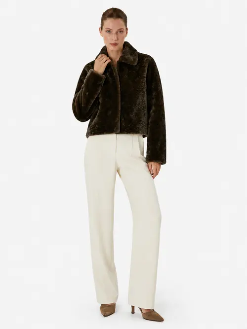 MINE BILGI Legato Shorn Merino Shearling Jacket - Dark Brown
