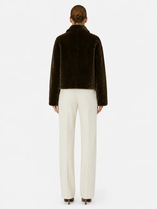 MINE BILGI Legato Shorn Merino Shearling Jacket - Dark Brown