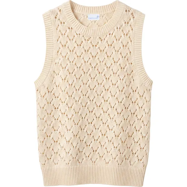 CARTOLINA Lou Pointelle Knit Shell Tank