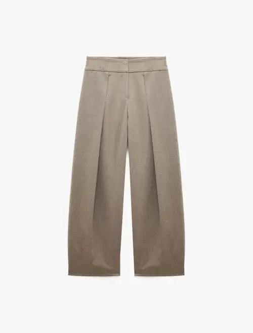 Koton High Rise Barrel Pants With Pleated