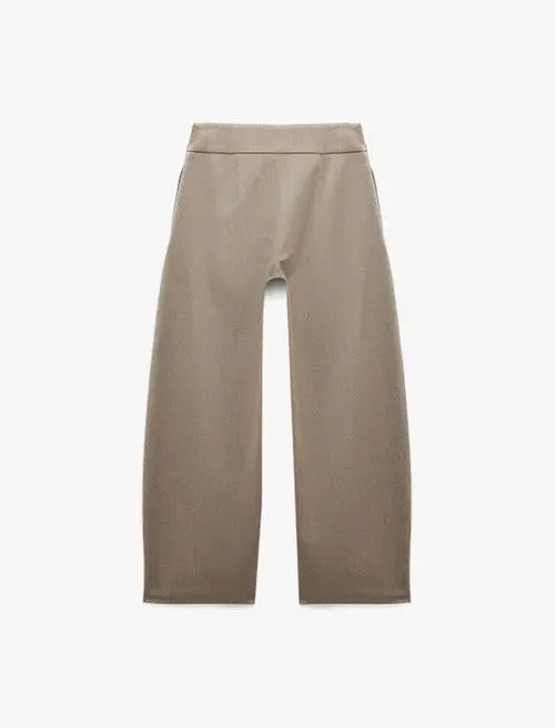 Koton High Rise Barrel Pants With Pleated