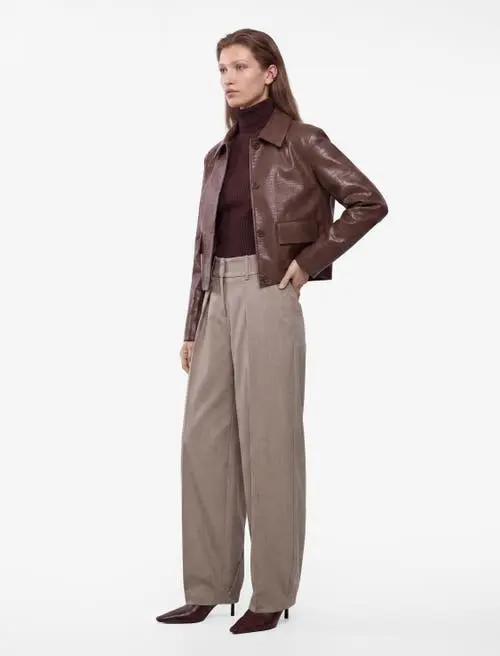 Koton High Rise Barrel Pants With Pleated