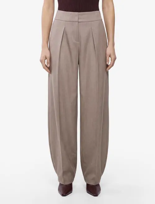 Koton High Rise Barrel Pants With Pleated