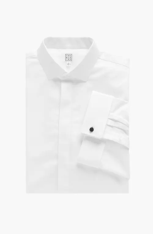 THE BLACK TUX Slim Cotton Fly-front Dress Shirt