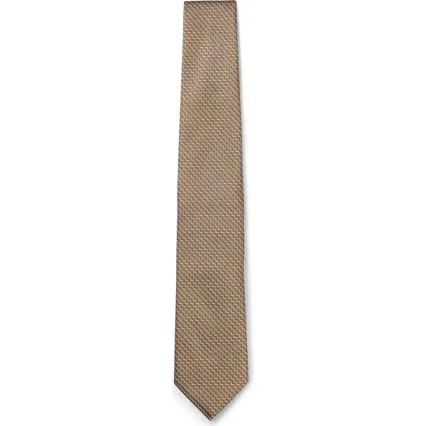 BOSS Textured Silk Jacquard Tie - Medium Beige