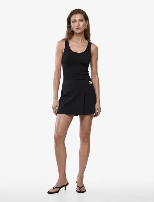 Koton A Line Pleated Mini Skort With Clasp