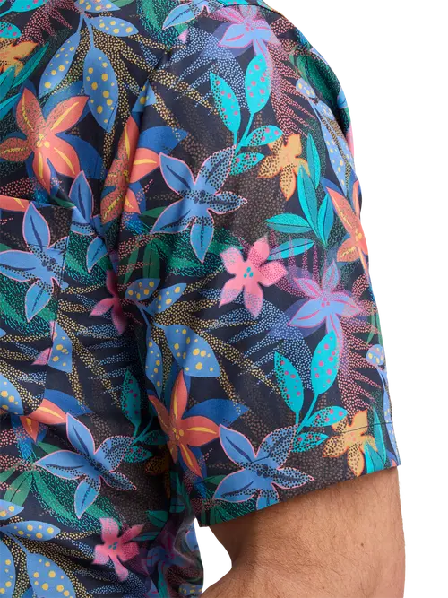 PAUL FREDRICK Cotton Buttondown Collar Poplin Tailored Hemmed Sleeve Short Sleeve Shirt