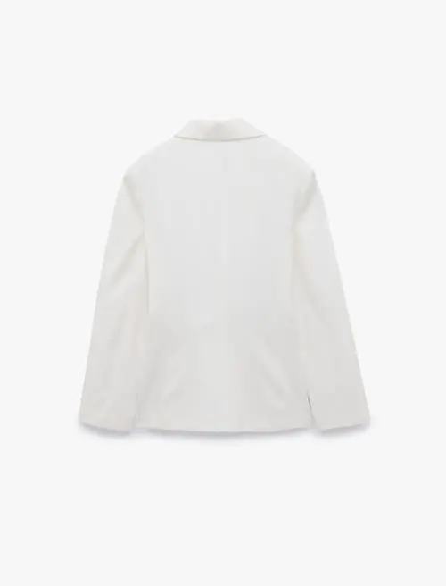 Koton Linen Blend Tailored Notched Collar Blazer