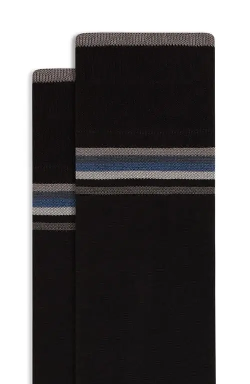 Bugatchi Stripe Block Cotton Blend Dress Socks