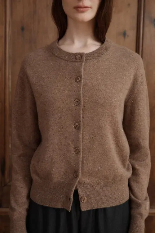 VIR VITA Agatha Cashmere Cardigan - Toasted Walnut