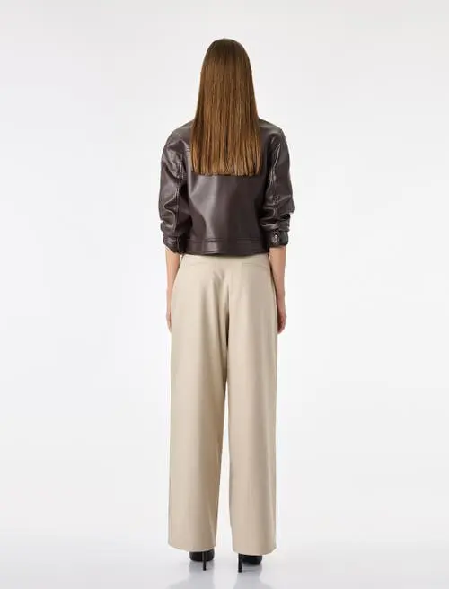 Koton Wide Leg Tailored Trousers With Belt
