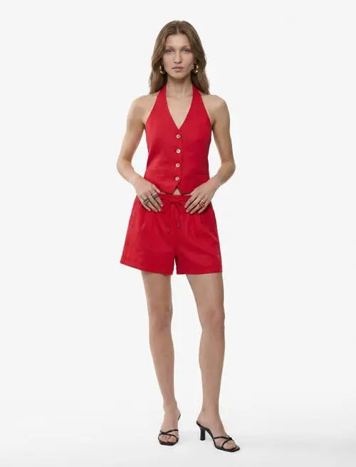 Koton Cuffed Linen Blend Pull-on Mini Shorts