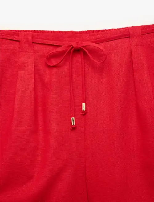 Koton Cuffed Linen Blend Pull-on Mini Shorts