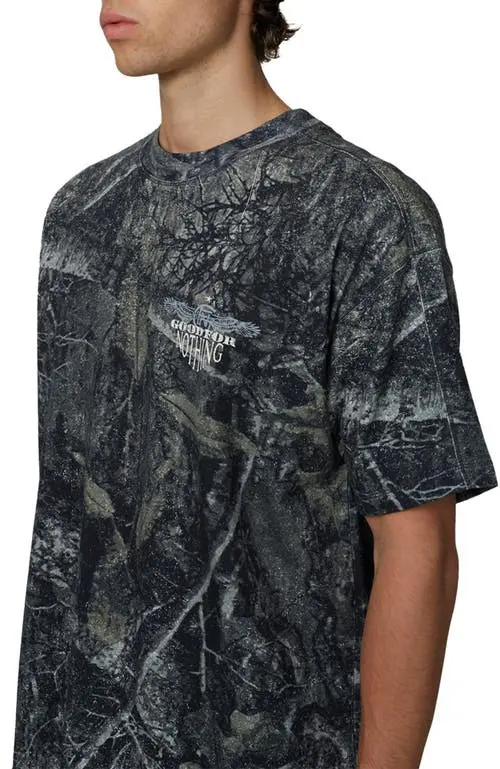 GOOD FOR NOTHING Oversized Fit Eagle T-shirt - Green
