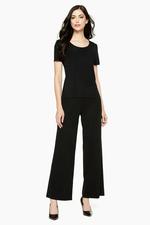 Ming Wang Knit Wide Leg Pants - Black