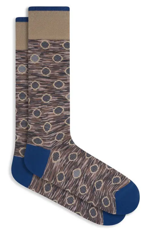 Bugatchi Space Dye Dot Cotton Blend Dress Socks