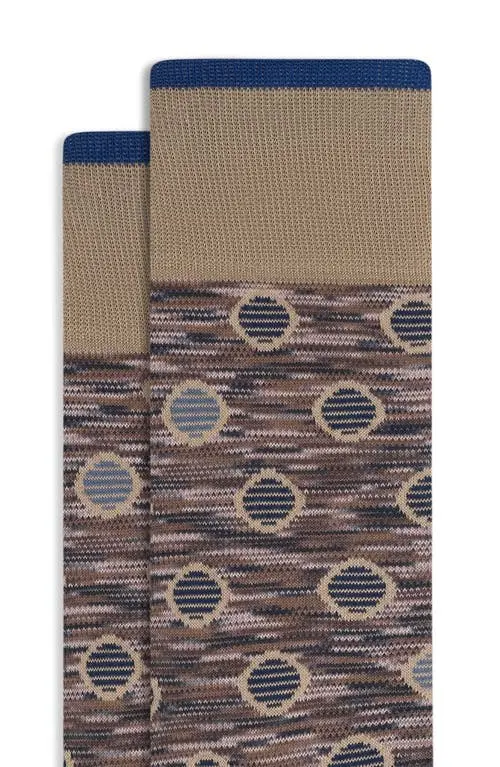 Bugatchi Space Dye Dot Cotton Blend Dress Socks
