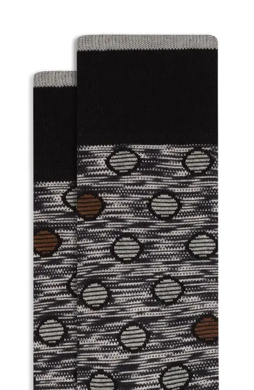 Bugatchi Space Dye Dot Cotton Blend Dress Socks