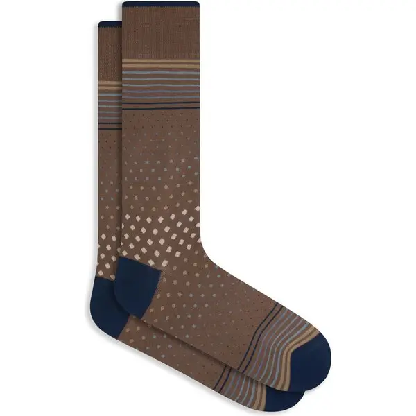 Bugatchi Stripe Dot Gradient Cotton Blend Dress Socks