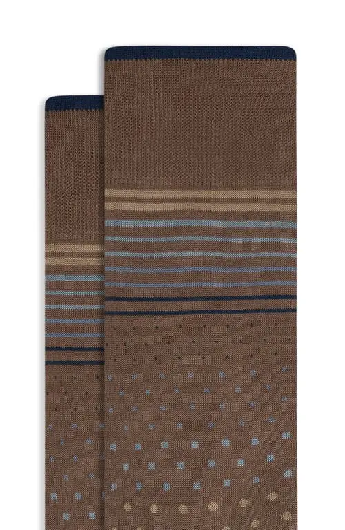Bugatchi Stripe Dot Gradient Cotton Blend Dress Socks