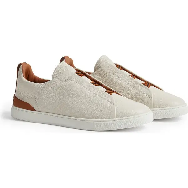 Zegna Triple Stitch™ Leather Slip-on Sneaker