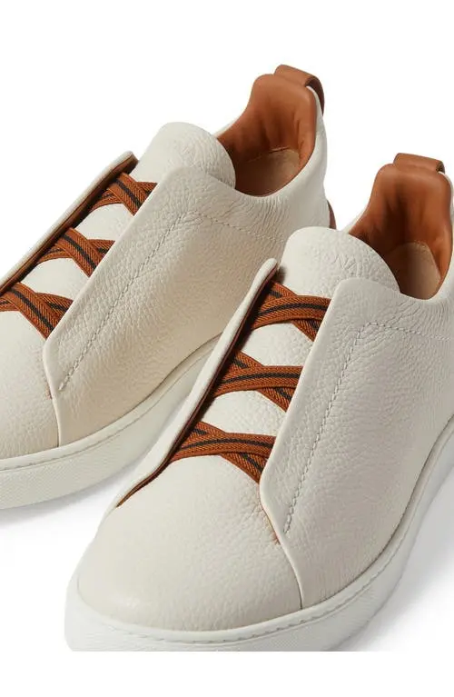 Zegna Triple Stitch™ Leather Slip-on Sneaker