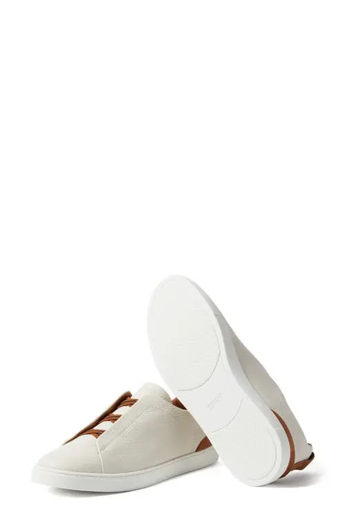 Zegna Triple Stitch™ Leather Slip-on Sneaker