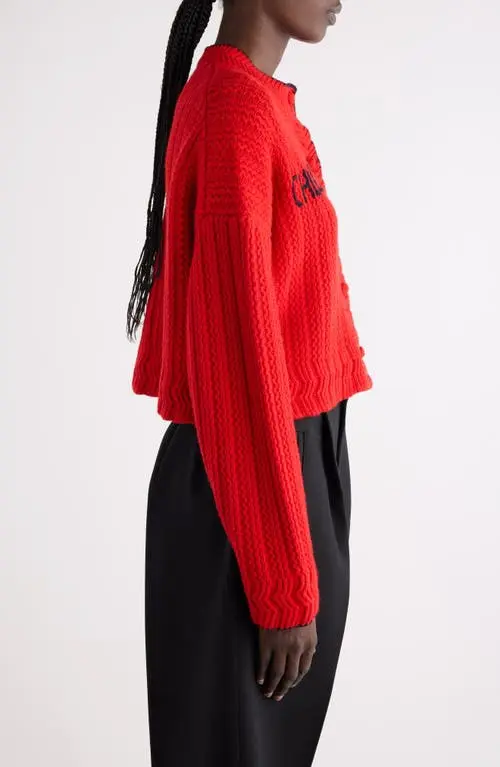 Chloé Logo Heart Wool & Cashmere Cardigan